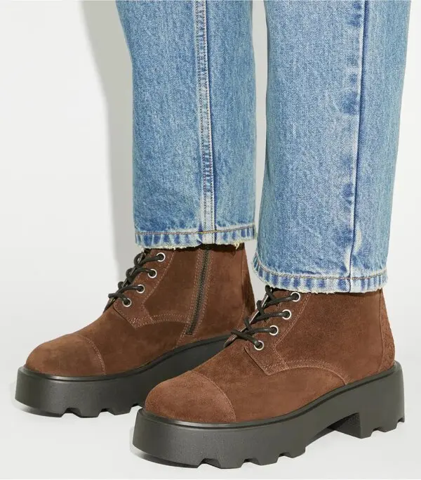 Tory Burch Chunky Sole Lace-up Ankle Boots