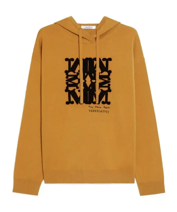 Max Mara Monogrammed Wool Hoodie - Amber
