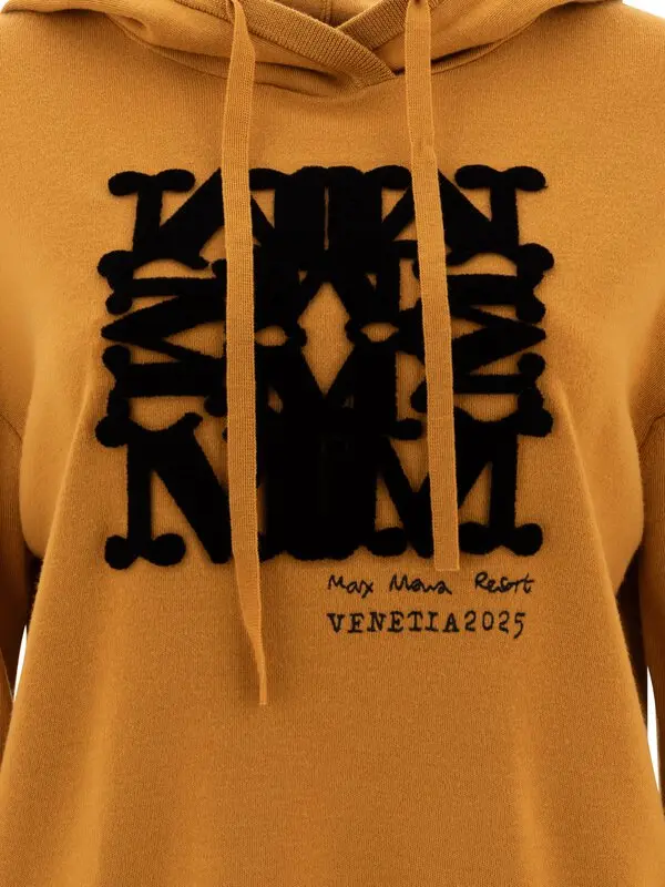 Max Mara Monogrammed Wool Hoodie - Amber