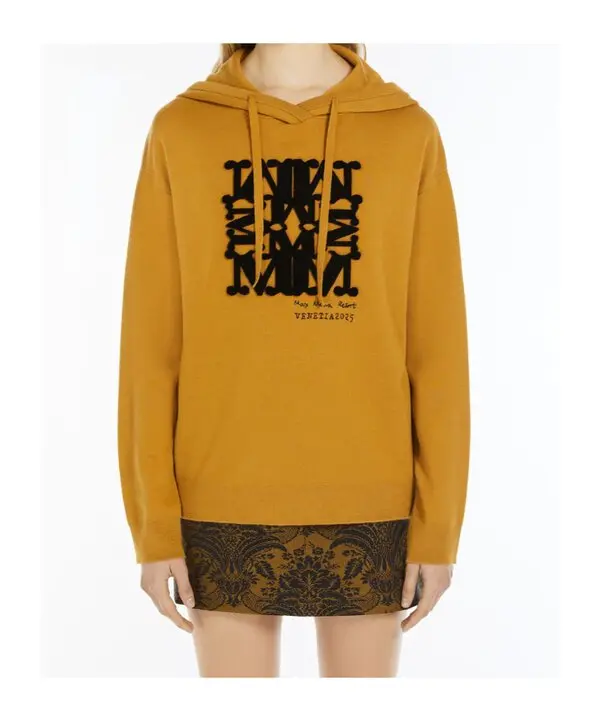 Max Mara Monogrammed Wool Hoodie - Amber
