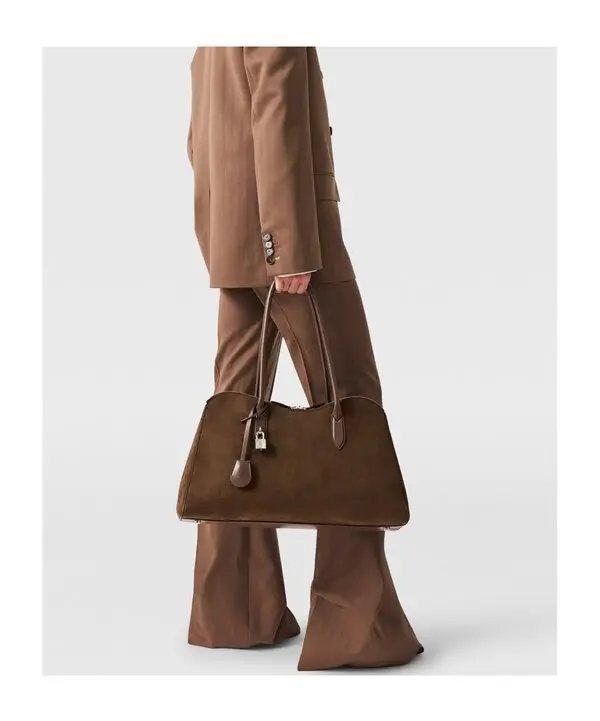 Stella McCartney Mid-rise Bootcut Trousers With Satin Pinstripe - Ocher