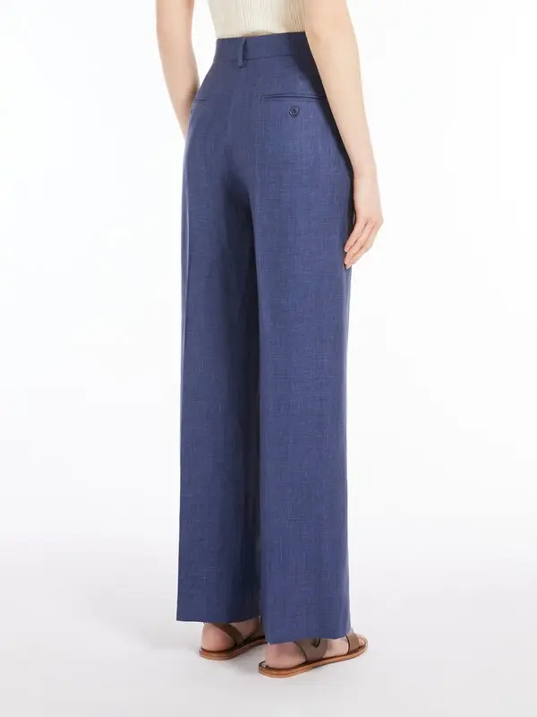 Max Mara Malizizi Straight Leg Linen Canvas Trousers