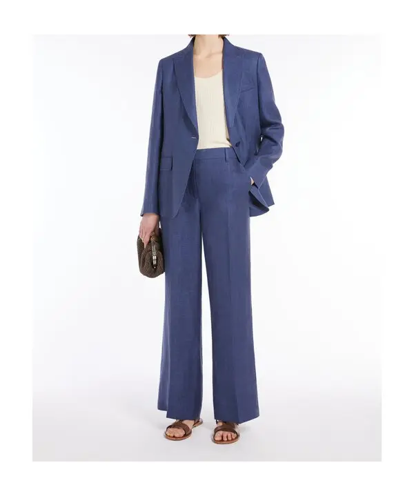 Max Mara Malizizi Straight Leg Linen Canvas Trousers