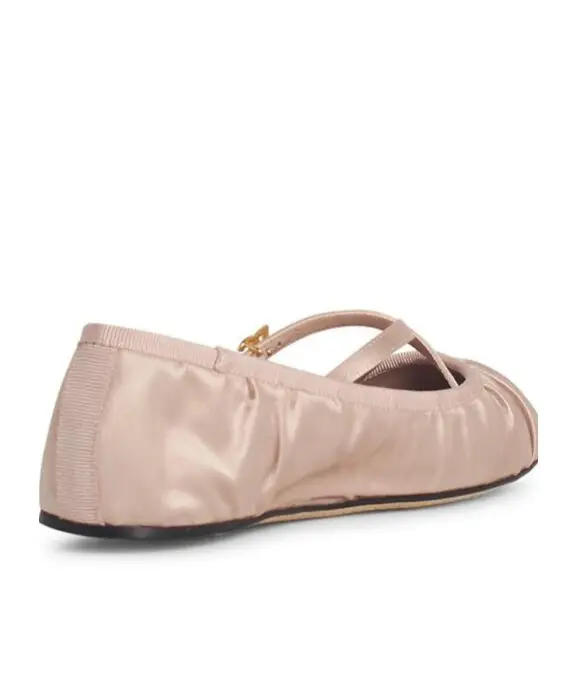Dolce & Gabbana Ballet Flats With Logo Buckle - Pink