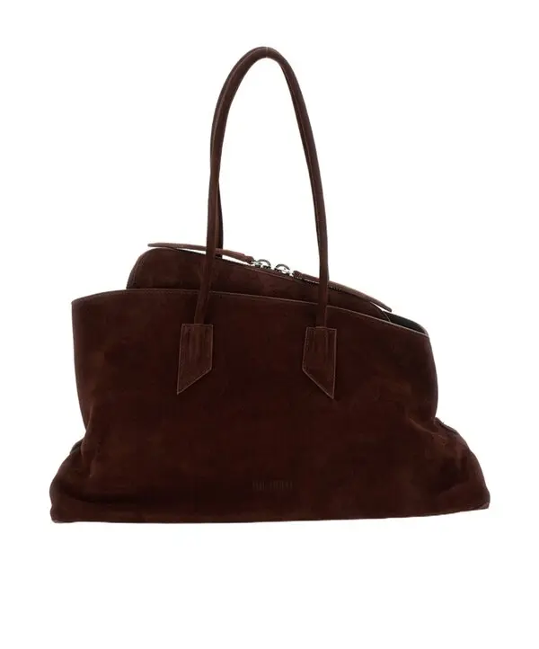 Attico Medium Asymmetric Suede Tote - Brown