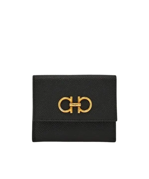FERRAGAMO Gancini Credit Card Holder - Black