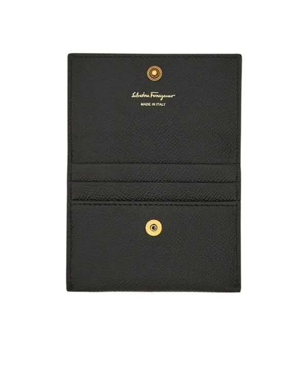 FERRAGAMO Gancini Credit Card Holder - Black