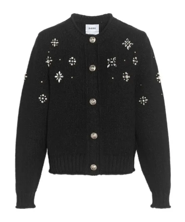 BARRIE Embellished Long Sleeve Button Cardigan