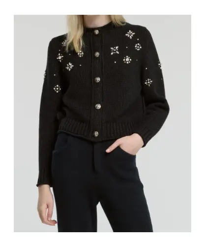 BARRIE Embellished Long Sleeve Button Cardigan