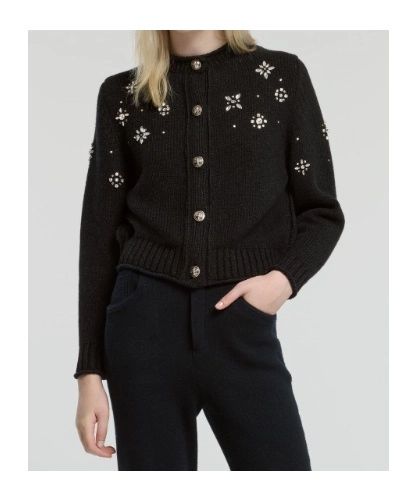 BARRIE Embellished Long Sleeve Button Cardigan