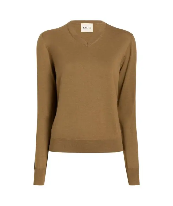 Khaite V-neck Long Sleeve Sweater