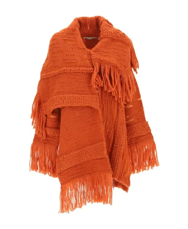 Stella McCartney Asymmetrical Fringed Cape