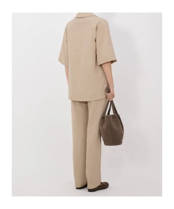 Loulou De Saison Ermo Open Neck Top - Beige