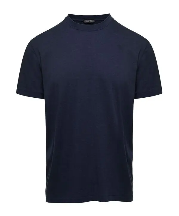 TOM FORD Crewneck Short-sleeved T-shirt - Blue