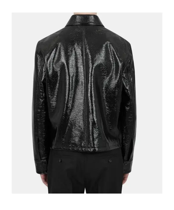 COURREGES Vinyl Zip-up Jacket With Embossed Logo