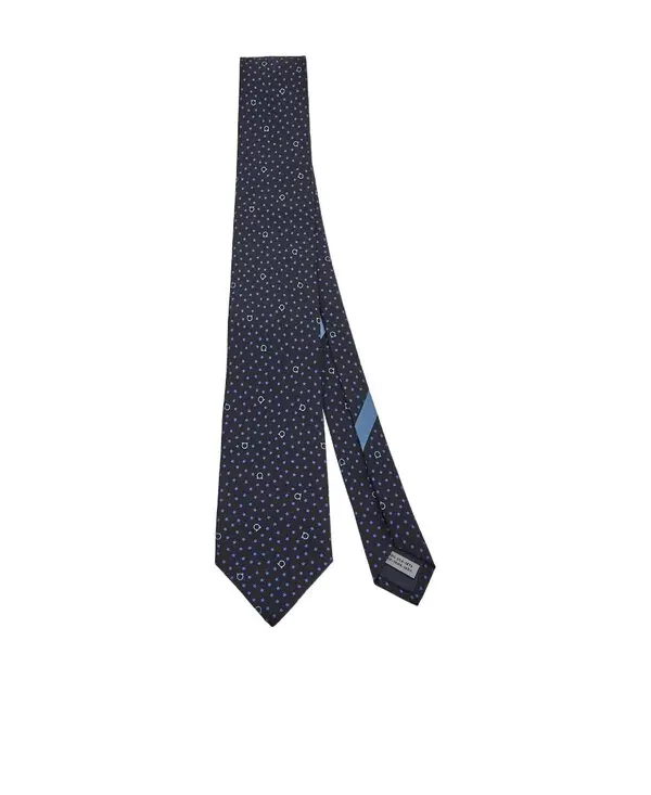 FERRAGAMO Printed Star Neck Tie - Black