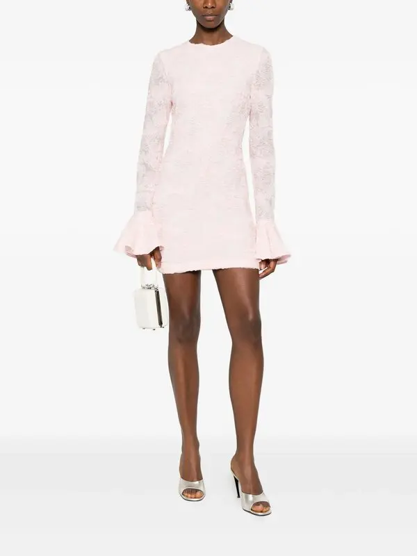 ROTATE BY BIRGER CHRISTENSEN Mesh Frill Mini Dress - Pink