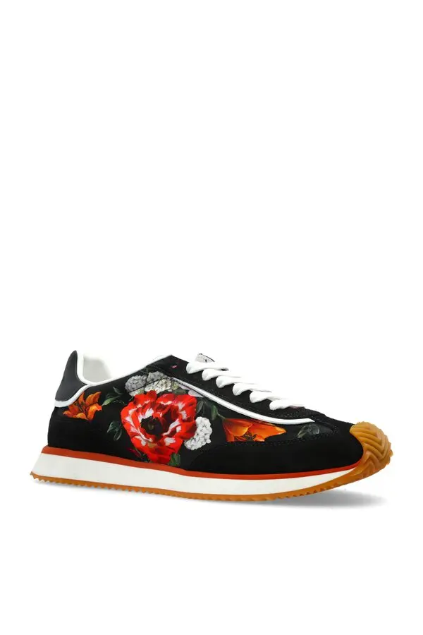 Dolce & Gabbana Floral Print Sneakers - Black