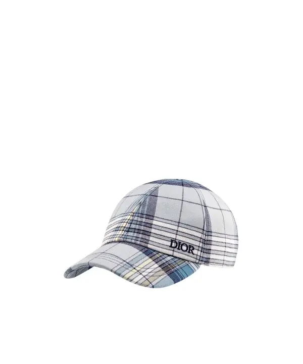 Dior Checkered Baseball Cap - Gray