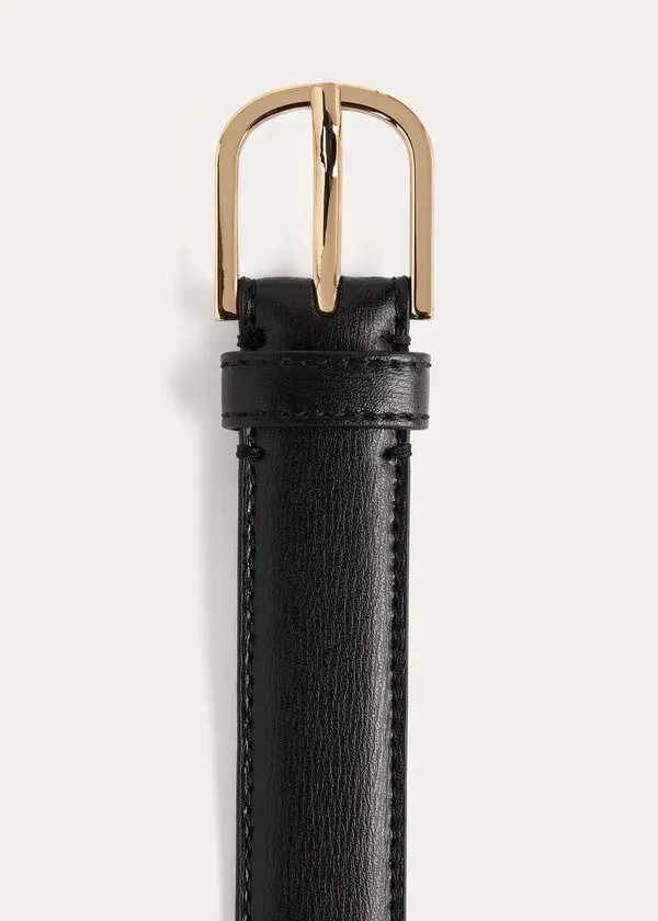 TOTEME Slim Buckle Belt - Black