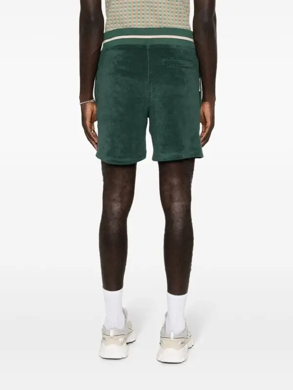 AUTRY Logo Embroidered Cotton-blend Track Shorts - Green