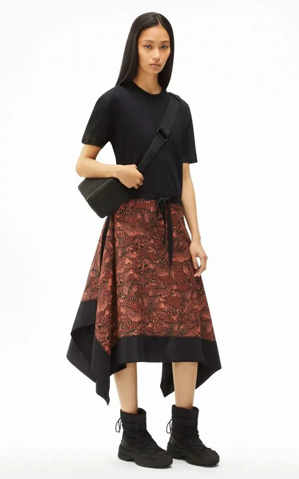 Kenzo Asymmetrical Draped Midi Dress