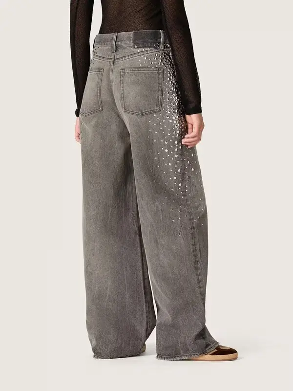 GOLDEN GOOSE Studded Boyfriend Jeans - Grey