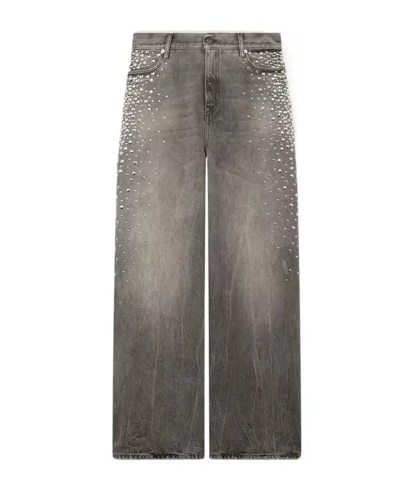 GOLDEN GOOSE Studded Boyfriend Jeans - Grey