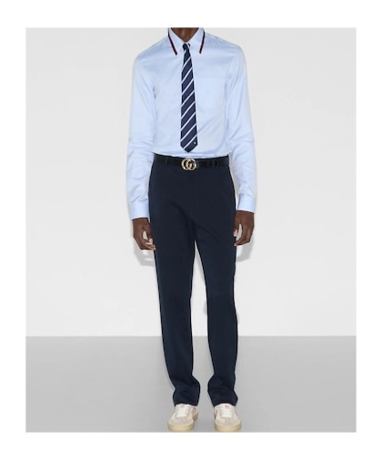 Gucci Logo Detailed Straight-leg Pants - Black