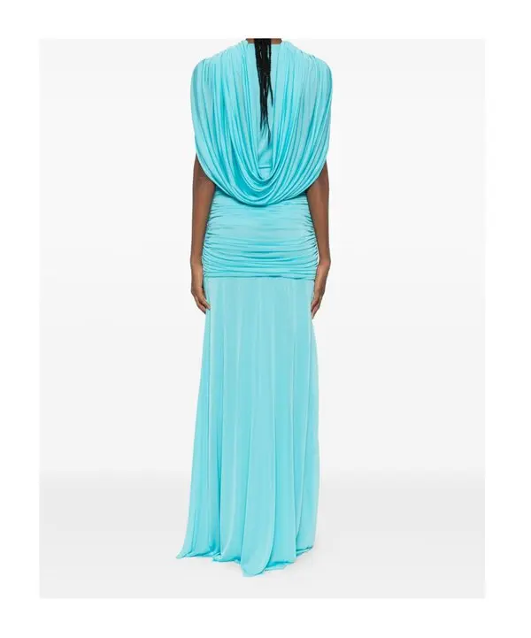 Christopher Esber Ruched Deep V-neck Maxi Dress