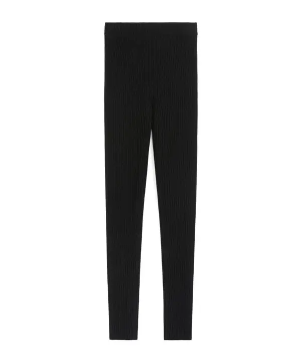 Max Mara Apogeo Ribbed Knit Trousers - Black