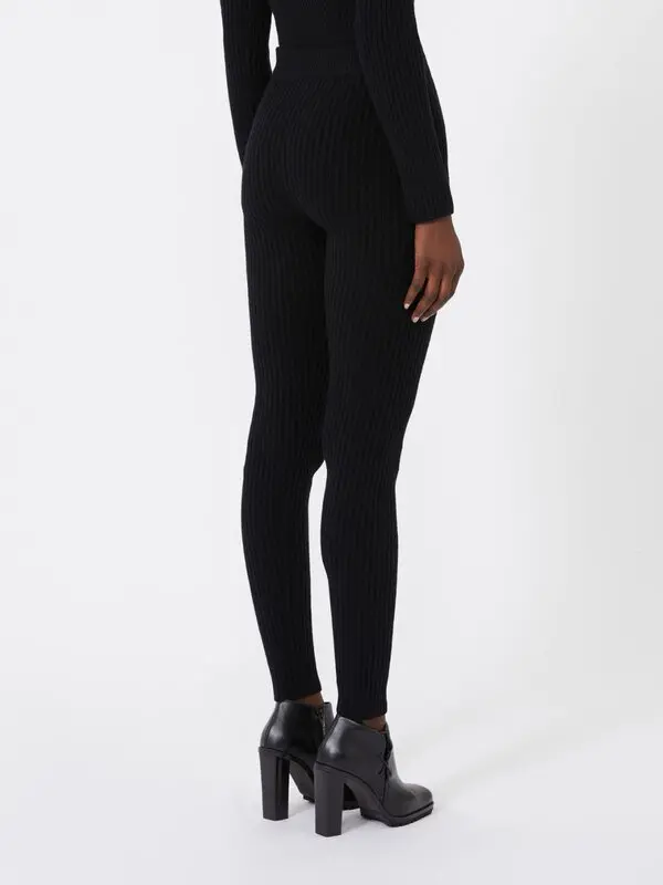 Max Mara Apogeo Ribbed Knit Trousers - Black