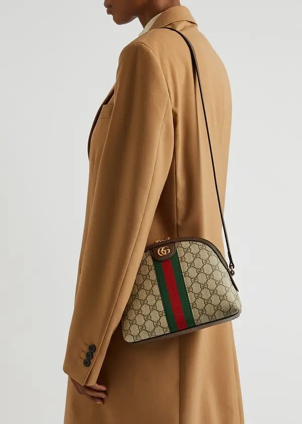 Gucci Ophidia Small Shoulder Bag - Beige/ebony