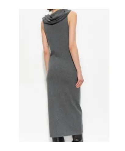 Attico Asymmetric Neckline Midi Dress