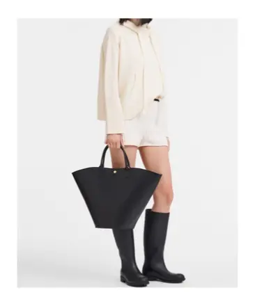 Longchamp Xl Épure Logo Debossed Tote Bag - Black