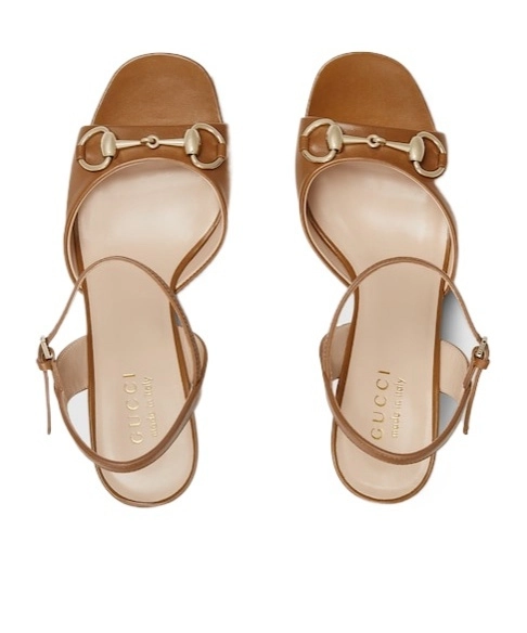 Gucci Horsebit Detailed Leather Sandals - Brown