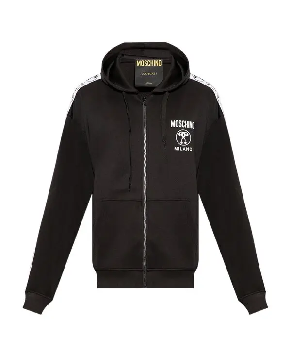 Moschino Long-sleeved Casual Jacket With Drawstring Hood And Logo Detail