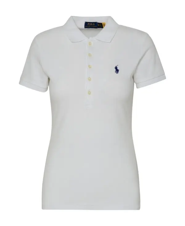 Polo Ralph Lauren Slim Fit Stretch Polo Shirt With Embroidered Logo - White