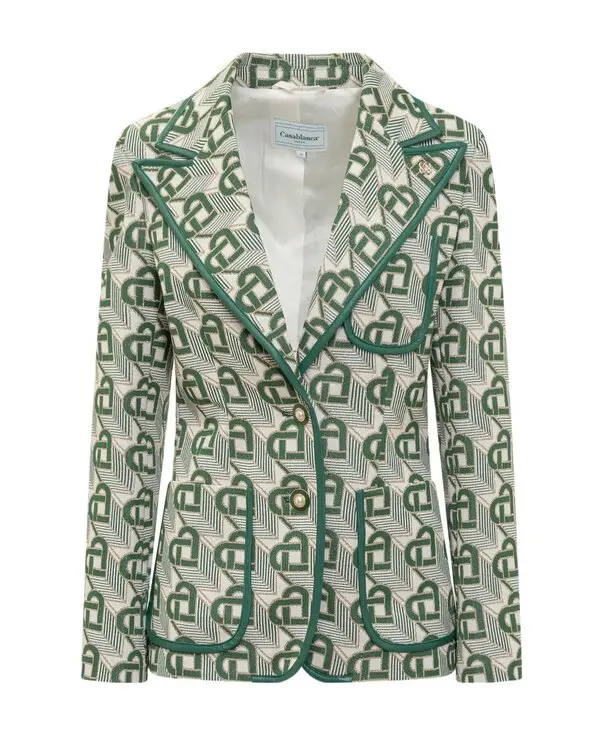 Casablanca Heart Monogram Jacquard Single-breasted Blazer