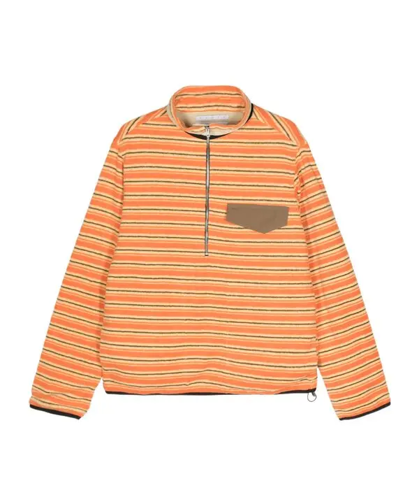RANRA Kragi Striped Half-zip Sweatshirt - Orange