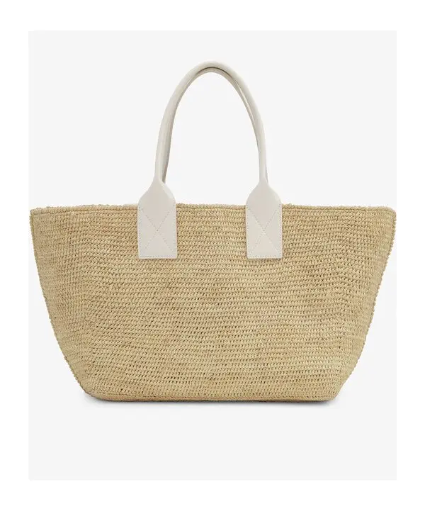 GANNI Raffia Tote Bag - Egret