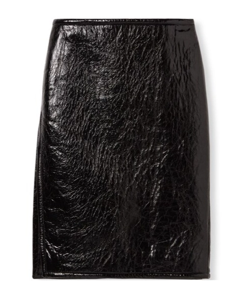 Gucci Shiny Leather Skirt With Side Slit