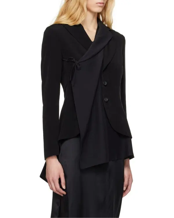 Yohji Yamamoto De Chine Layered Wrap Jacket