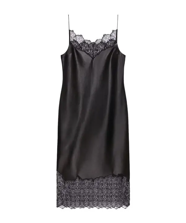 Givenchy Leather And Lace Slip Dress