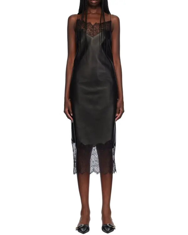 Givenchy Leather And Lace Slip Dress