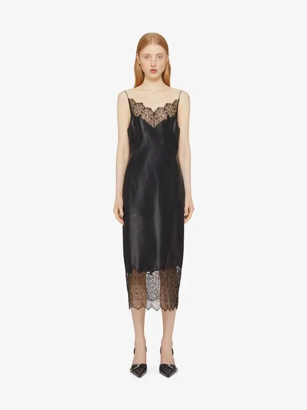 Givenchy Leather And Lace Slip Dress