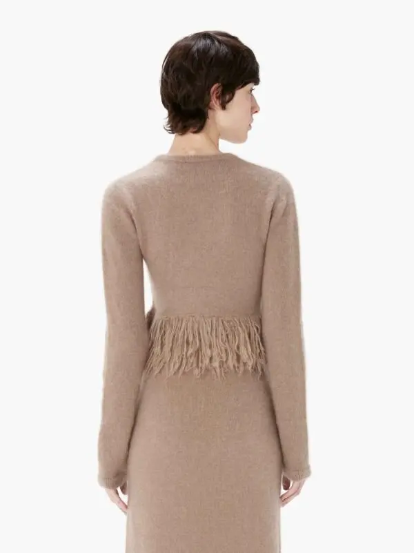 J.W.ANDERSON Jw Anderson Cropped Fringed-hem Knitted Jumper