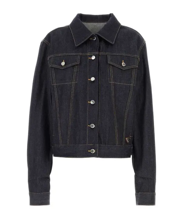 Prada Denim Jacket With Button Detail