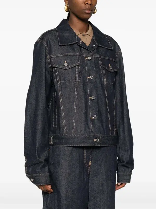 Prada Denim Jacket With Button Detail