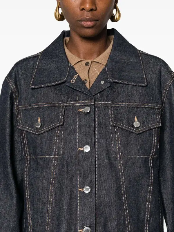 Prada Denim Jacket With Button Detail